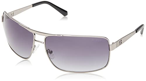 GUESS mens Wrapped Navigator Pilot Sunglasses Sunglasses, Shiny Gunmetal, 68mm US