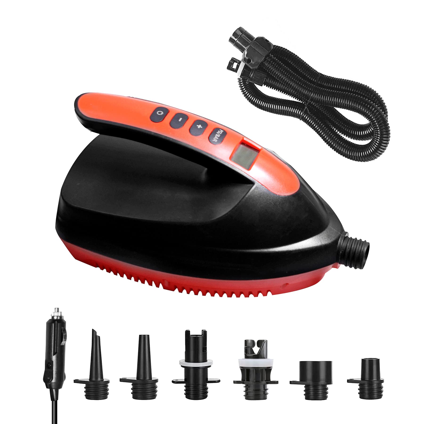HIKULA Air Pump 16psi SUP Electric Pump Built in Temperature Sensor and 12V DC Car Connector Quickly Inflating for Paddle Board, Inflatable Boat, Car Inflatable Bed, Inflatable Tent
