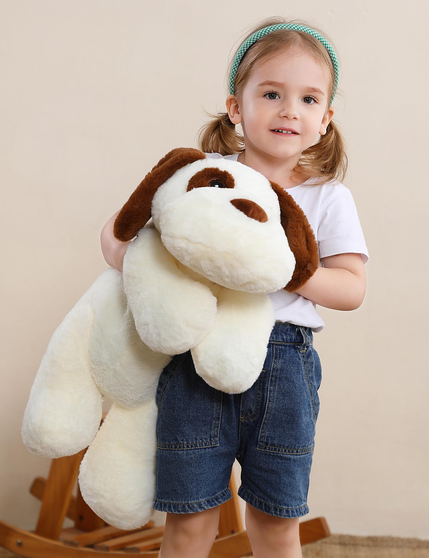 Gubuy 5 lb Weighted Animal Plush, 24in Weighted Cute Dog Plushie Toy Dolls Pillows (Dog)