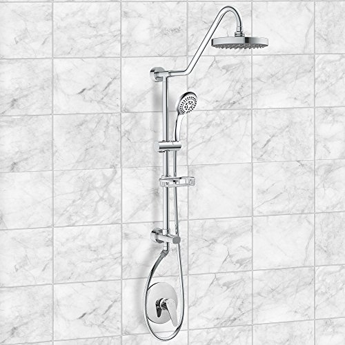 PULSE ShowerSpas 1011-III-CH Kauai III Shower System, with 8" Rain Showerhead, 5-Function Hand Shower, Adjustable Slide Bar and Soap Dish, Polished Chrome Finish