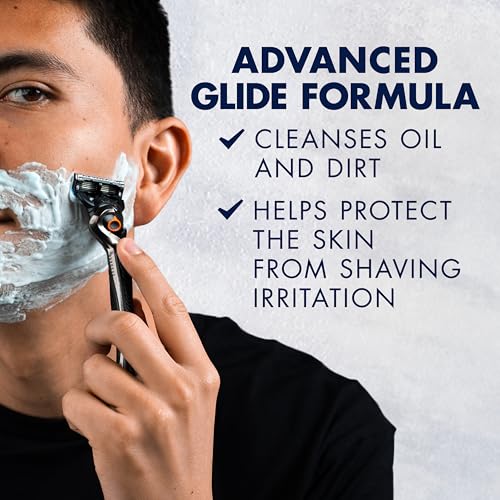 Gillette PRO Shaving Gel For Men Cools To Soothe Skin And Hydrates Facial Hair, TWIN PACK - Total 14oz, ProGlide Sensitive 2 in 1 Shave Gel