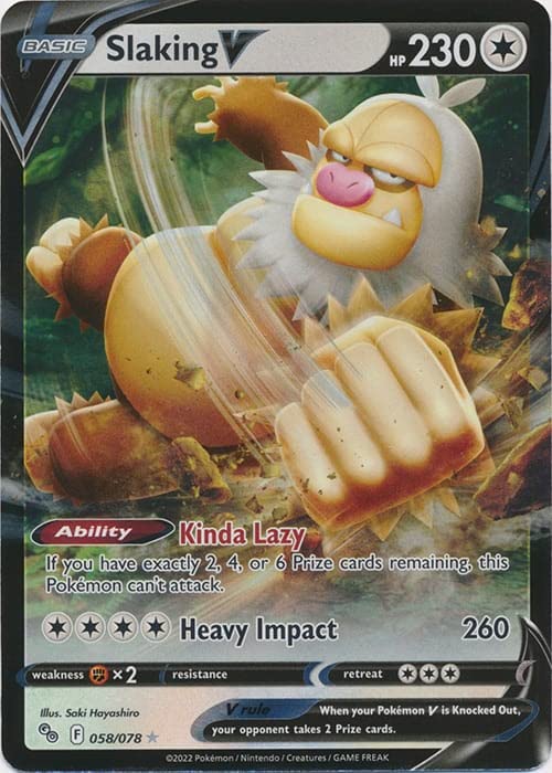 Slaking V - 058/078 - Pokemon Go - Ultra Rare Pokemon Card