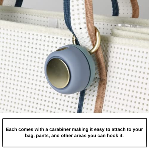 SPICE OF LIFE Pocket Fan - Grey - Small and Portable, Handheld, Rechargeable, Lightweight, Quiet and Discreet Personal Fan, 2 Hours Run Time, with Carabiner Included