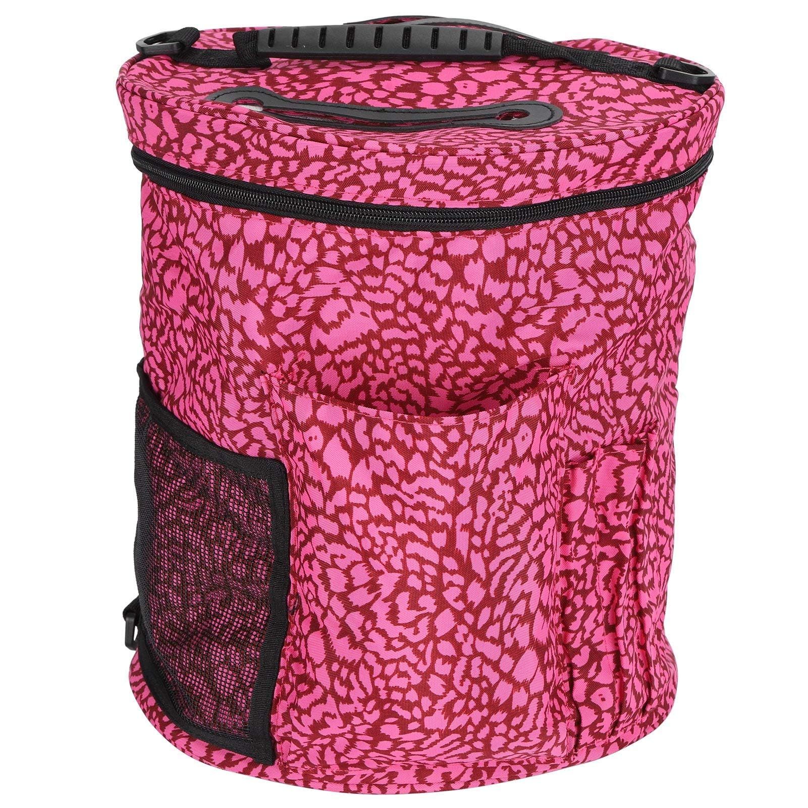 XHTLLO Crochet Bag, Cylindrical Knitting Bag Yarn Storage Organizer, Portable Yarn Organizer Crochet Bag with Detachable Carrying Strap, Crochet Supplies Gift
