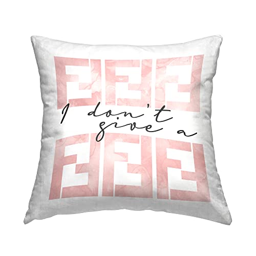Stupell Industries Give A Upscale Fashion Brand Glam Quote Design by Daphne Polselli Throw Pillow, 18 x 18, Pink