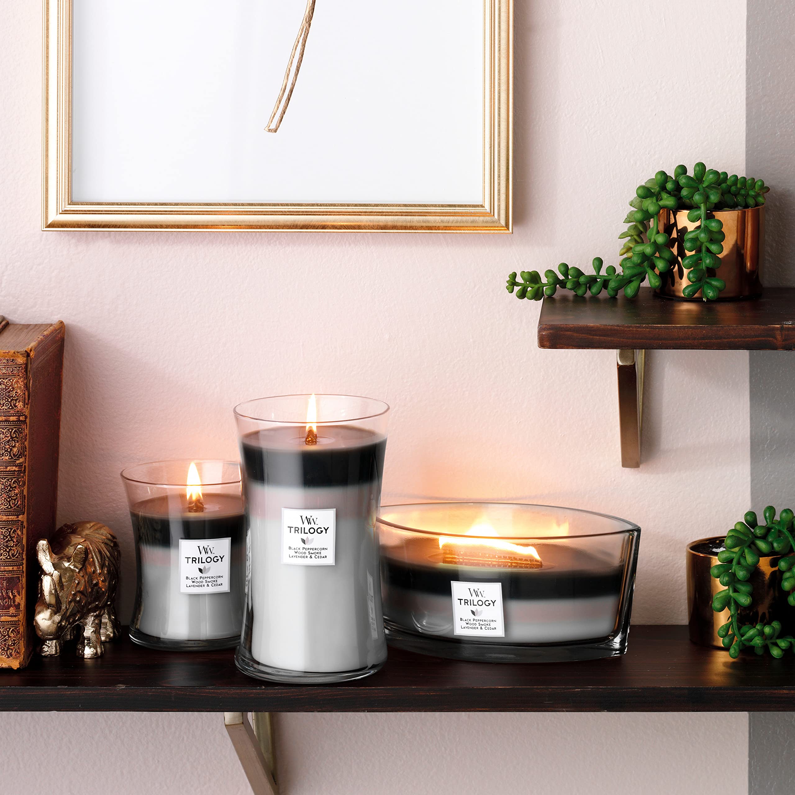 Woodwick Ellipse Trilogy Scented Candle, Warm Woods, with Crackling Wick, Burn Time: Up to 50 Hours