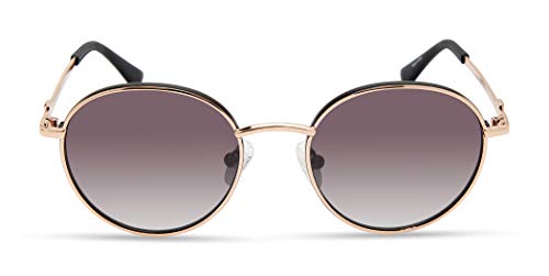 GUESS womens Classic Round Sunglasses Sunglasses, Gold/Smoke Mirror, 51mm US