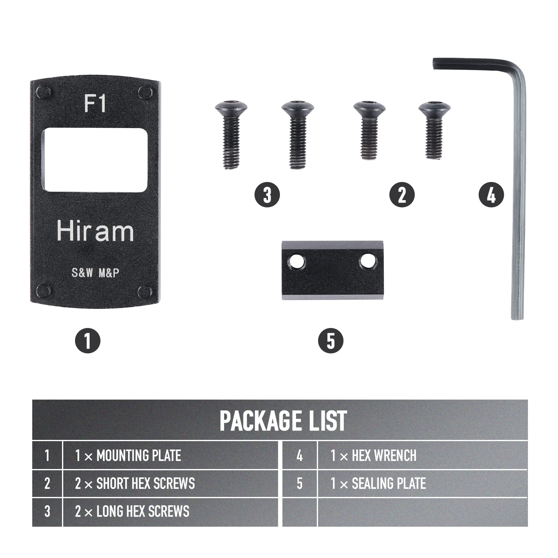 HIRAM Red Dot Sight Mounting Plate for Smith & Wesson M&P Series Guns, Micro Reflex Sight Mounting Base Adapter, Handgun & Pistol Accessories, Compatible with Vortex, SightMark, Burris Red Dots More