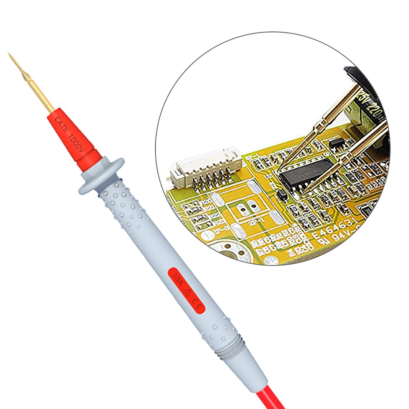 Goupchn Multimeter Test Leads Kit Banana Plug with Push On Alligator Clips Precision Sharp Probes Digital Electrical Test Probes 1000V 10A