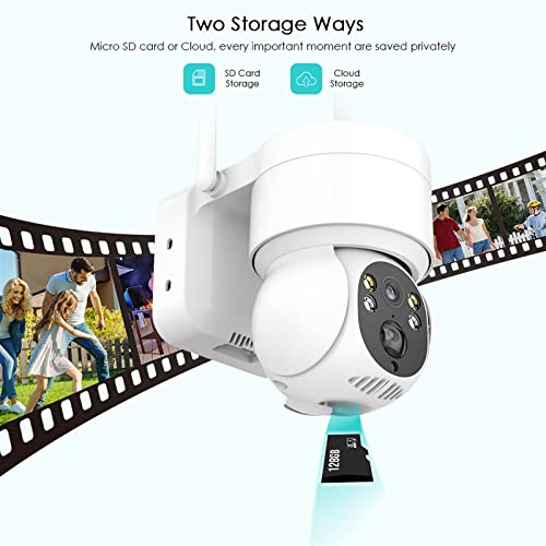 Security Camera Camera Solar Camera Wifi Outdoor 1080P PIR Human Detection Wireless Surveillance IP Cameras With Solar Panel 7800mAh Recharge Battery Surveillance Camera with Spotlight ( Color : 1080P