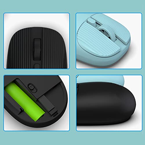 JW-219 Wireless Mouse ,Ergonomic Rechargeable 2.4G Computer Silent Gaming Mouse,Adjustable 3 DPI Ergonomic Shape Cordless Mouse for Laptop-Green