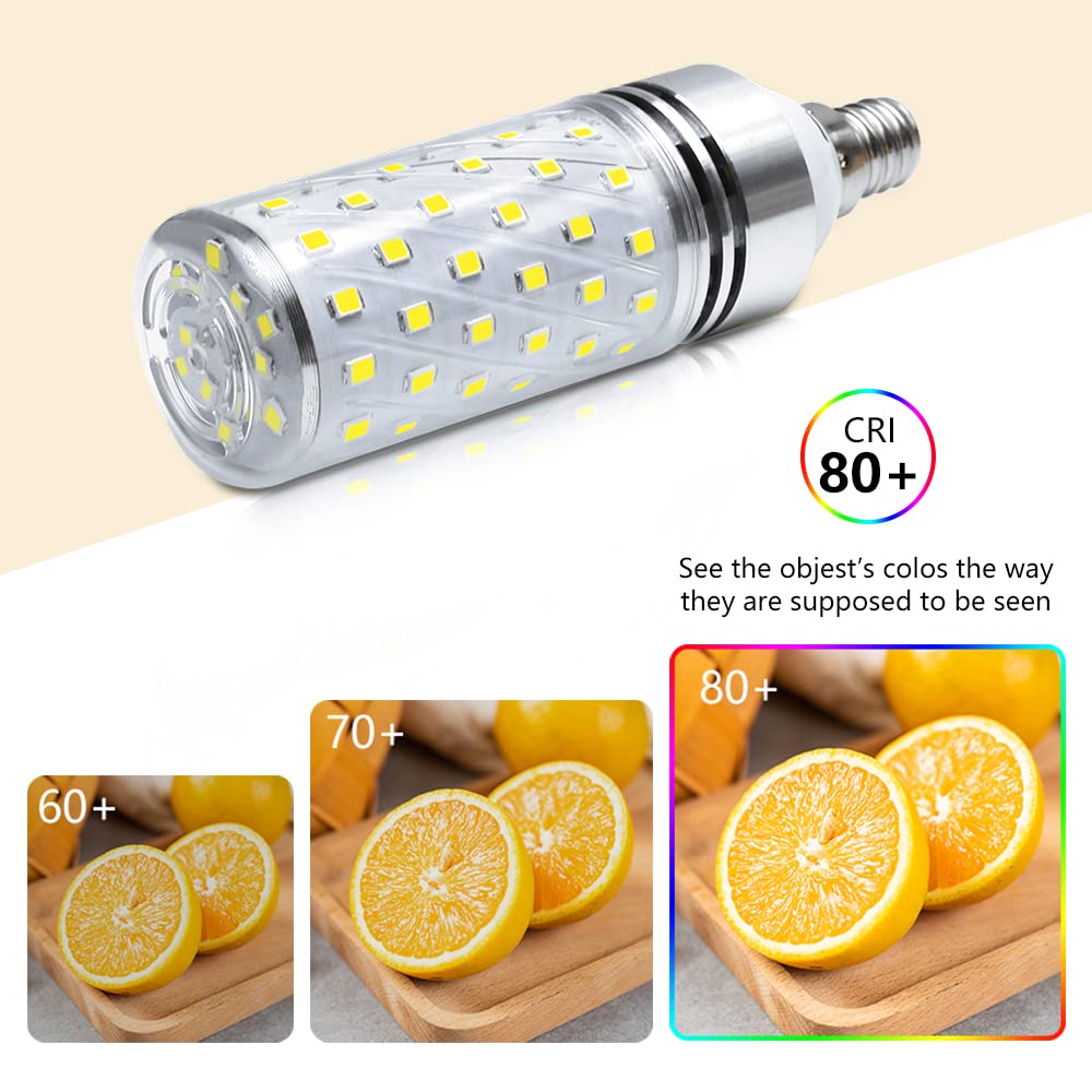 inShareplus E12 LED Corn Bulb 16W LED Candelabra Light Bulbs 1500LM 6000K Daylight White, 120W Equivalent, LED Chandelier Bulbs, Decorative Candle Base Workshop Non-Dimmable LED Lamp (4-Pack)