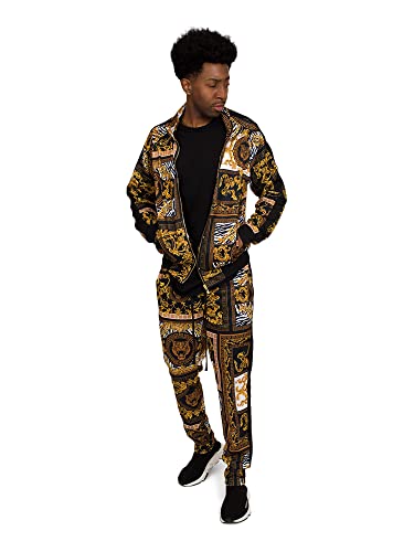 G-Style USA Men's Luxury Track Suit ST552 - Black - Medium - V-D42