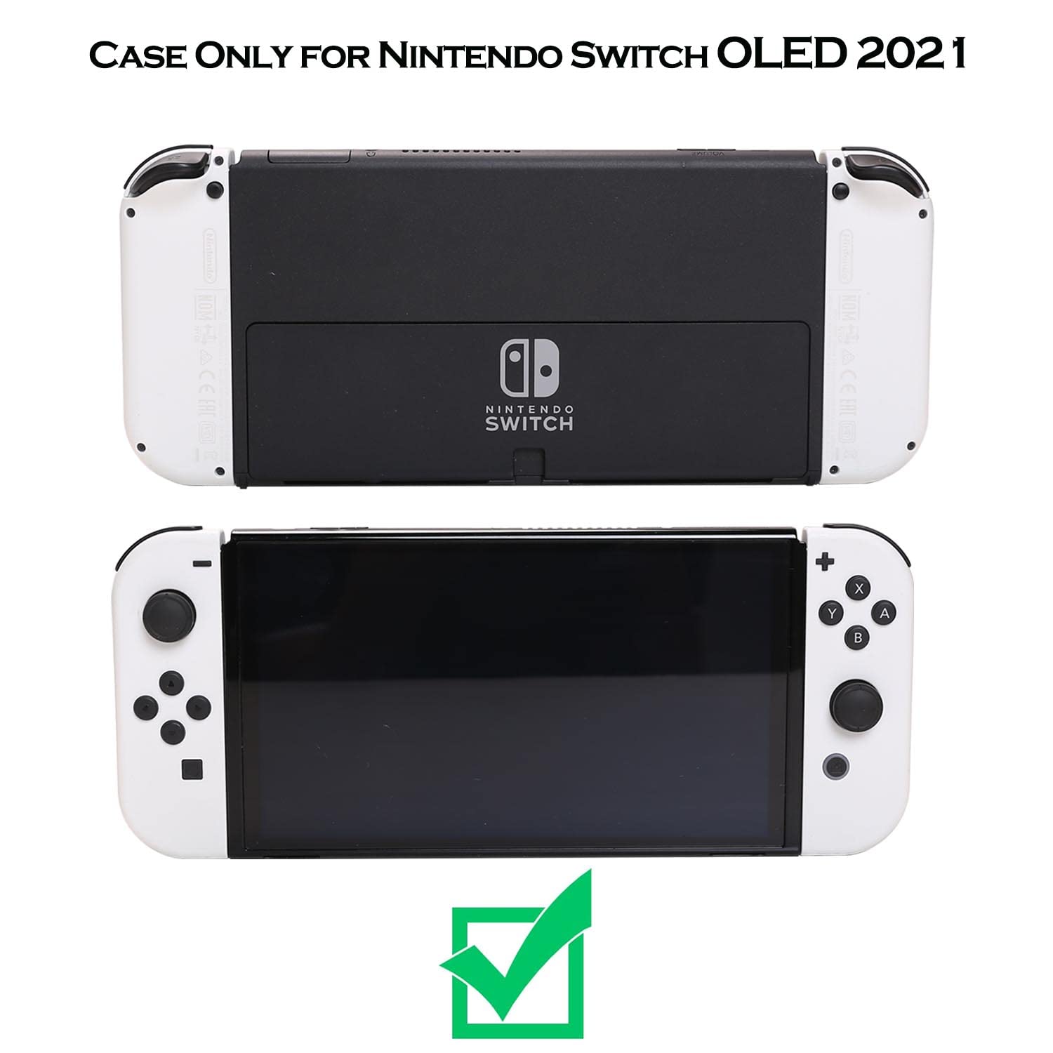 GUTIAL Dockable Case for Nintendo Switch OLED Model 2021 - Cute Protective Cover Case for Nintendo Switch OLED 7 Inch and Joy-Con Controller with Screen Protector and Thumb Grips - Pink