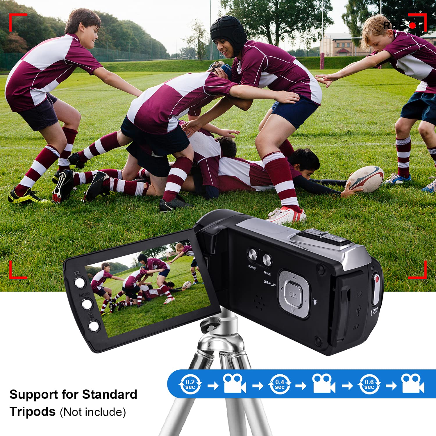 Heegomn Video Camera Camcorder 1080P 36MP Video Recorder Camera Vlogging Camera for YouTube TikTok Digital Camera Recorder Kids Camcorder with 2.8" LCD Screen,8X Digital Zoom for Teens Beginners