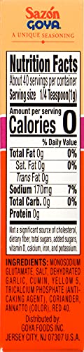 Goya Foods Sazón Seasoning with Coriander & Annatto, 1.41 Ounce