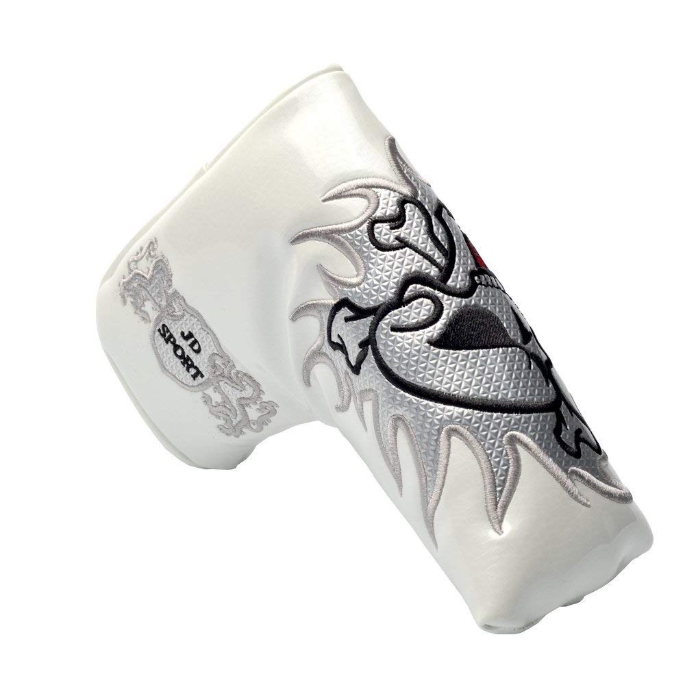 GOOACTION Skull Golf Club Blade Putter Head Cover Magnetic Closure Synthetic Mirror Leather Water-Proof Protector Putters Headcover
