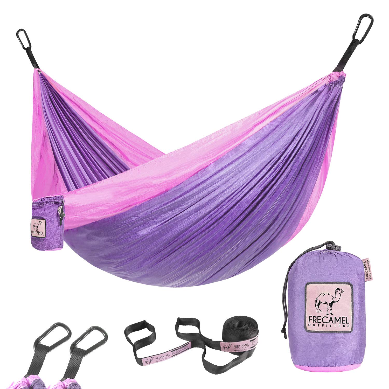 Hammock for Camping or Hiking - Portable Parachute Nylon Hammock - Best Choice for The Family time, Lavender & Pink