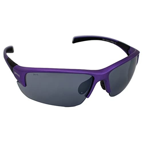 Global Vision Hercules-7 Women' s Softball Pickleball Tennis ANSI Z87.1 Safety Sunglasses Purple Frame with Flash Mirror Lenses