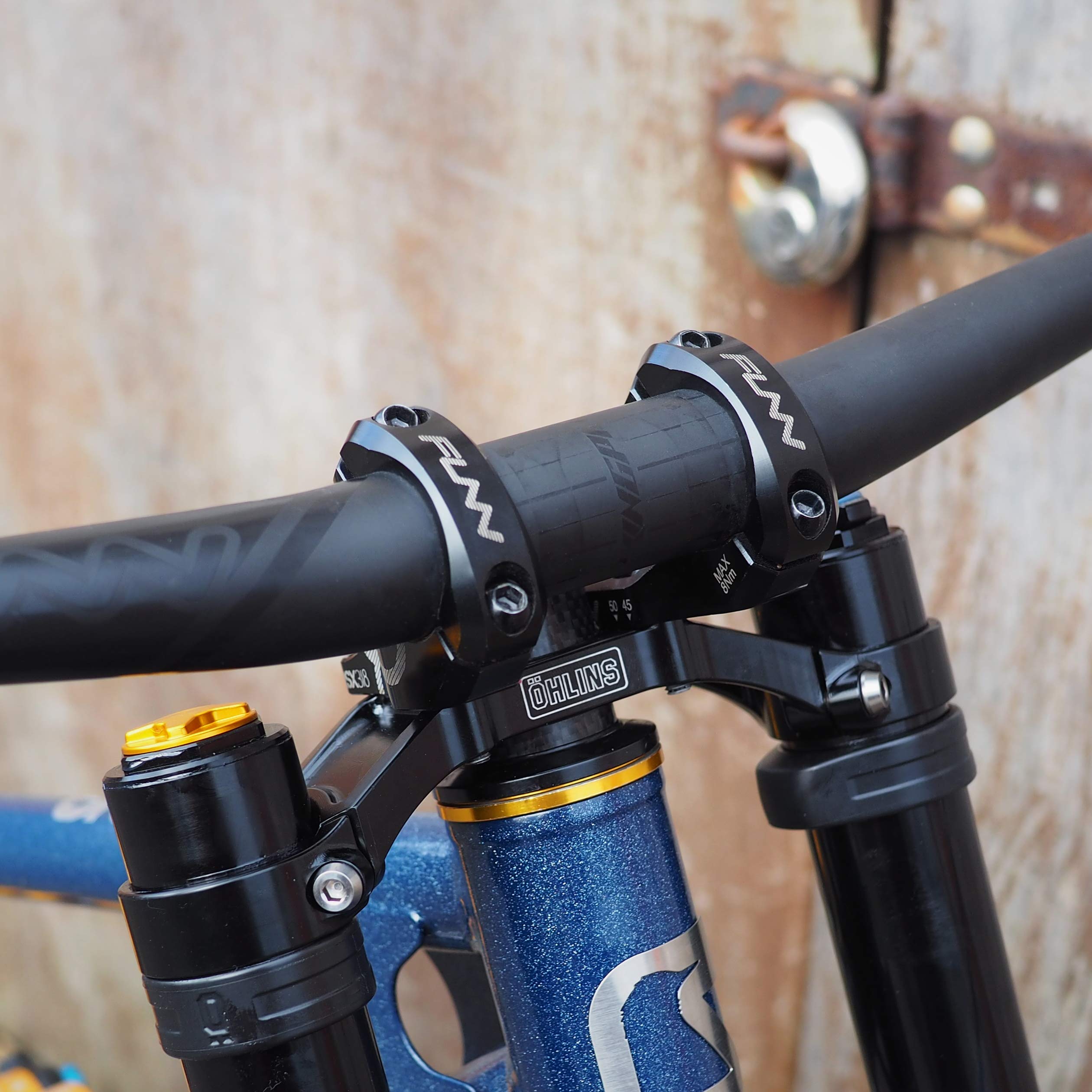 Funn RSX Mountain Bike Direct Mount Bike Stem with 31.8mm Bar Clamp, 2 Pieces Lightweight Split Design for Dual Crown Forks, Adjustable Extension 45-50mm with 20mm Rise (Orange)