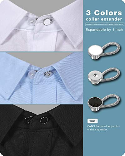 YUANHANG 18Pcs Shirt Collar Button Extender: Neck Button Extender for Mens Dress Shirt - Comfortable Tie Collar Expander