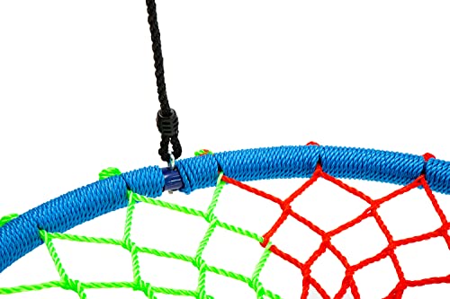 walsport 40” Spider Web Tree Swing Outdoor Saucer Tree Swing 330lb Weight Capacity Outdoor Swing for Kids Adults Extra Safe and Durable Easy to Install Red&Yellow&Blue&Green