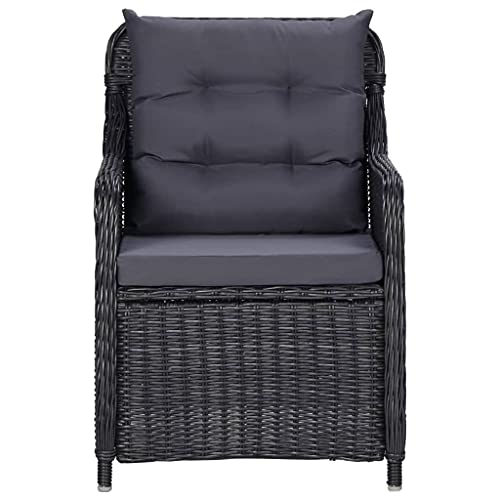 YUHI-HQYD 3 Piece Patio Dining Set,Balcony Furniture,Conversation Set,Casual Table Chairs,Assembly Required,Suitable for Balcony, Deck, Backyard, Patio, Garden, Poolside, Black