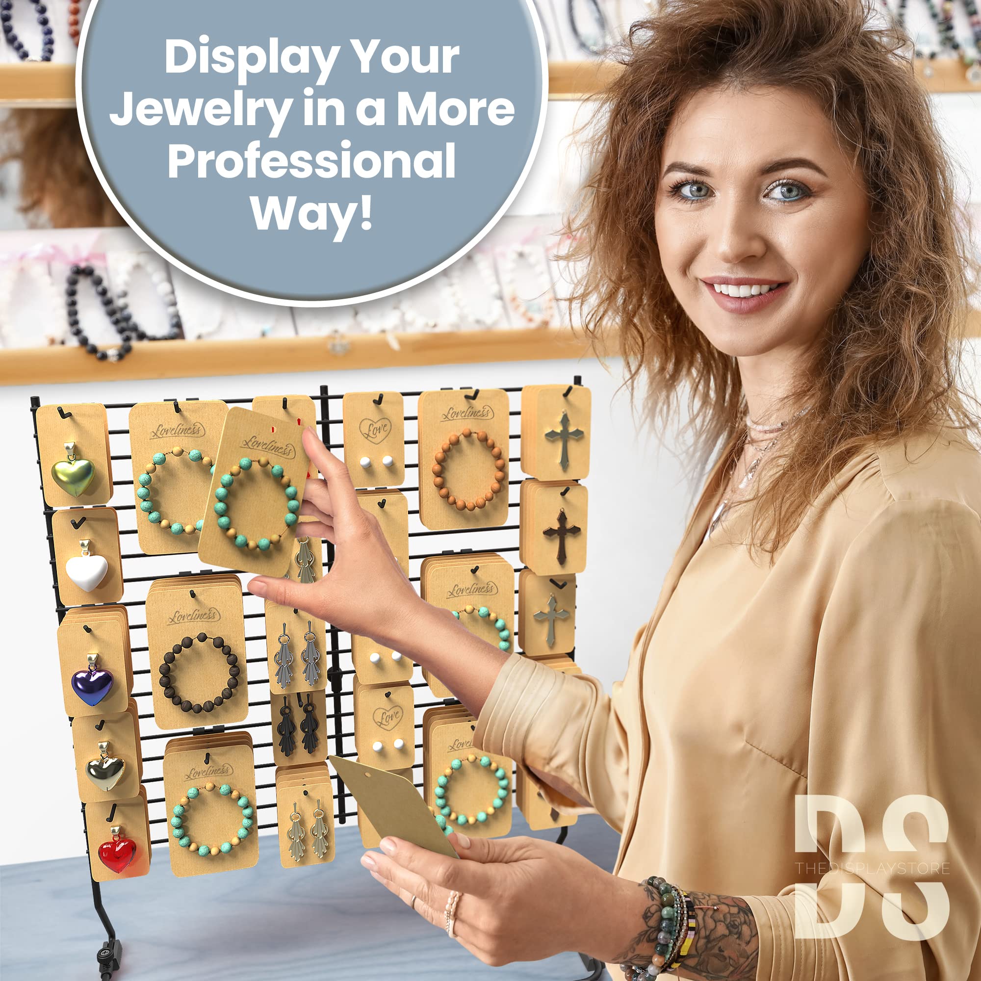 Jewelry Display Stand With 26 Hooks by DS - For Retail Sales of Earrings, Bracelets, Keychains