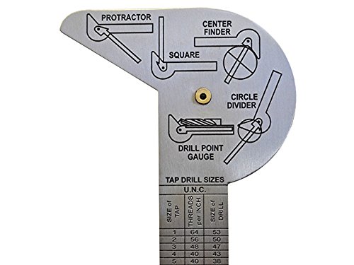 MULTI PURPOSE Protractor Square Rule Centre Finder Divider Drill Point Gauge