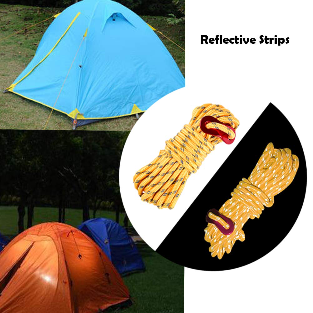 Haploon Camping Accessories Kit, Aluminum Tent Mallet Stake Hammer with Metal Tent Pegs, Nylon Guyline Rope 4x13ft with Cord Adjuster, Tent Accessories for Camping, Hiking, Backpacking