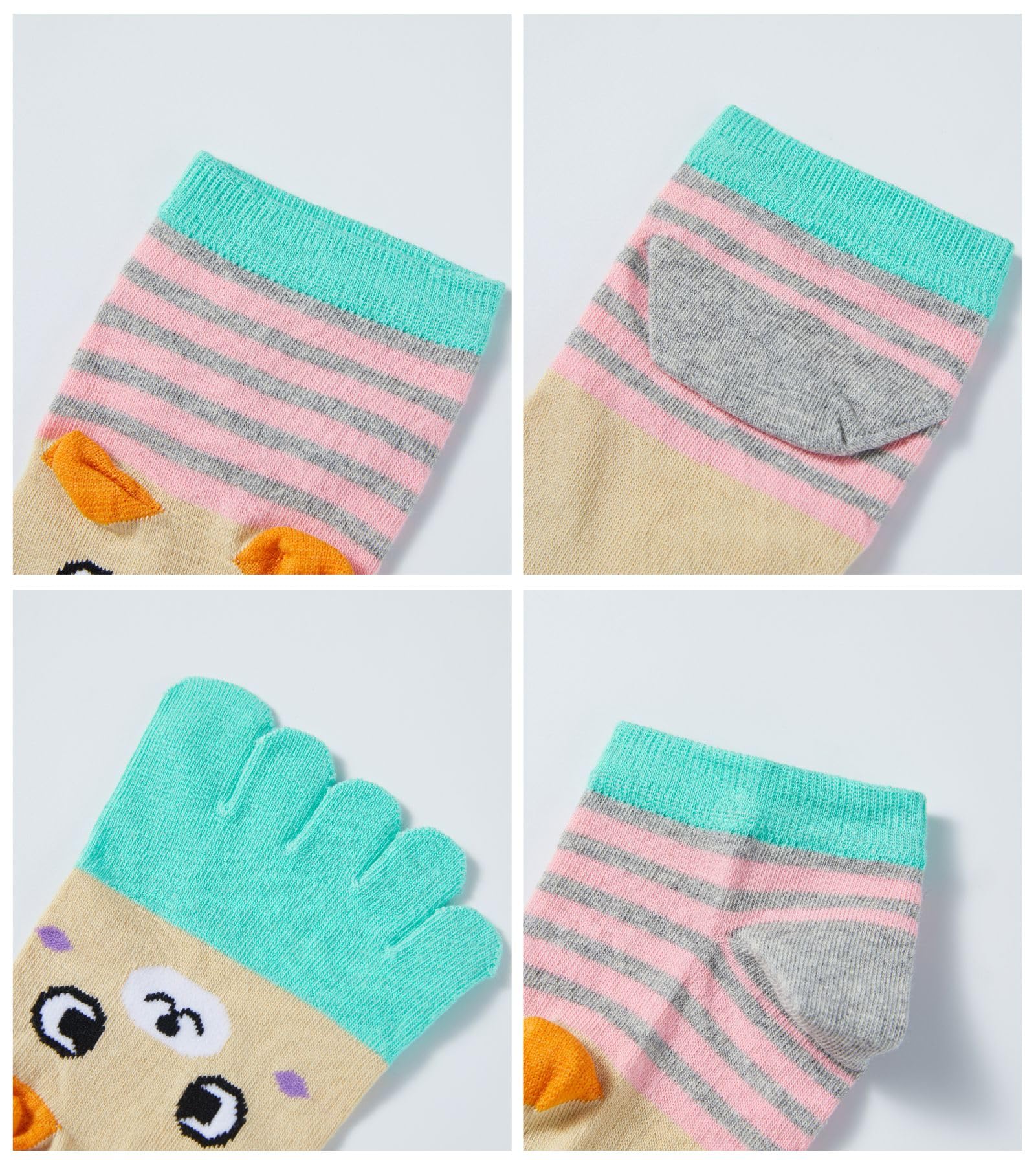 HONOW Women's Low Cut Toe Socks Ankle Cotton Running Socks(Pack of 5/6)