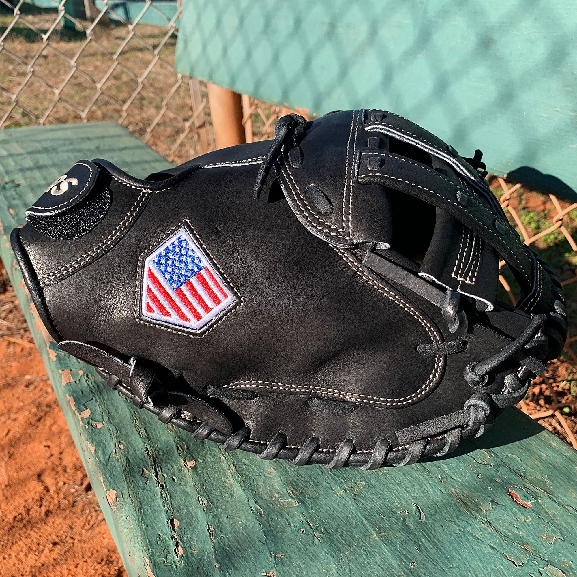 Hit Run Steal Softball Glove - Right Hand Throw Pitcher Full Grain Leather Basket Web Glove - Gray White with Light Blue Laces - Perfect for Softball Players (12 Inch)