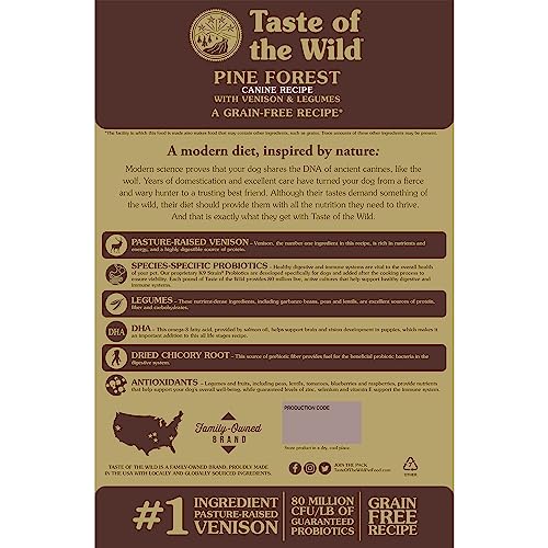 Taste of the Wild Grain Free High Protein Real Meat Recipe Pine Forest Premium Dry Dog Food