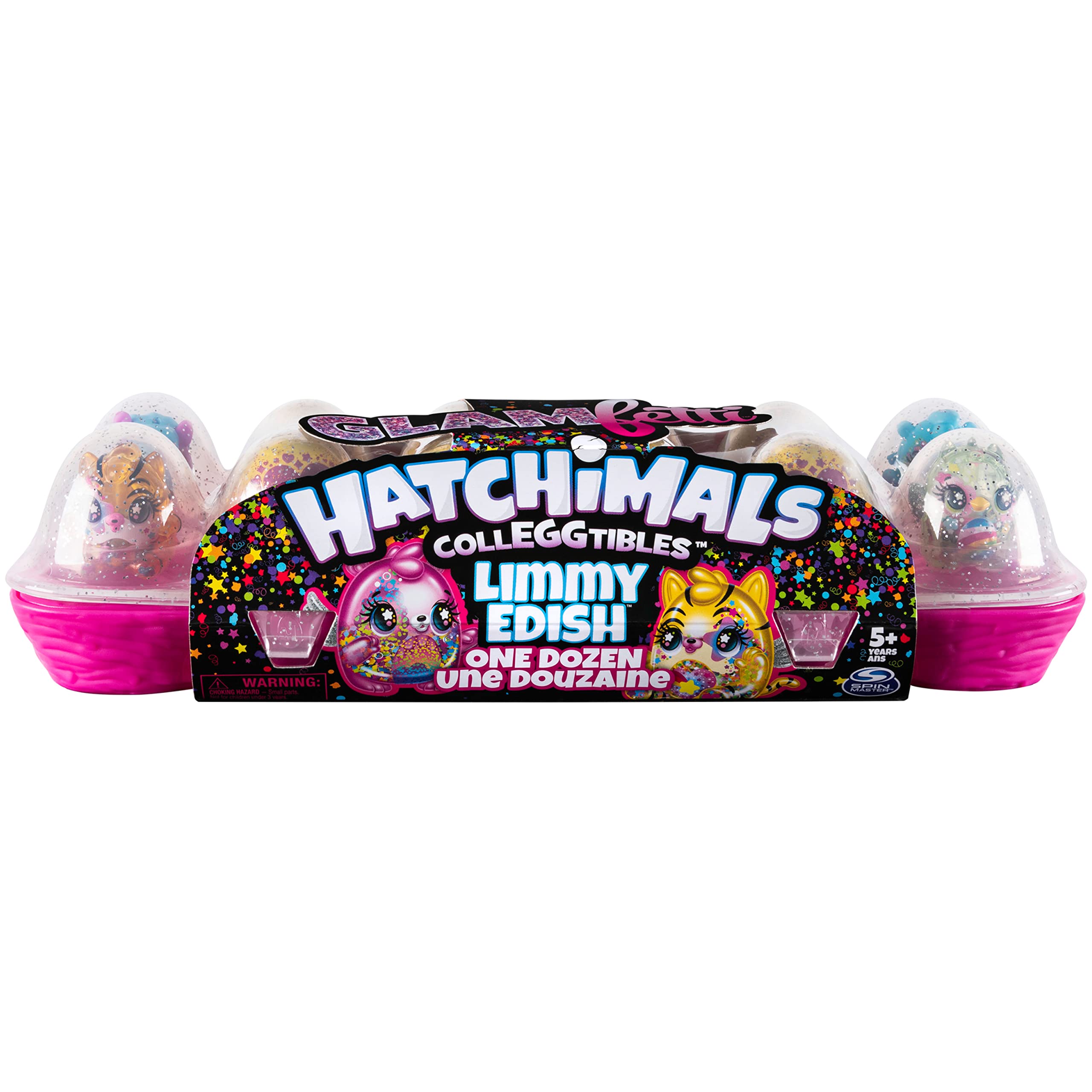 Hatchimals CollEGGtibles, Limmy Edish Glamfetti 12-Pack Egg Carton with 12 Exclusive