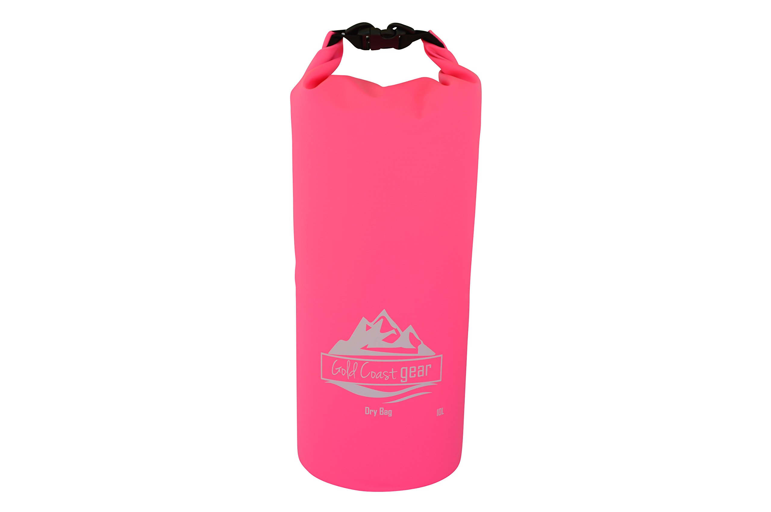 Gold Coast gear Dry Bag Waterproof Sack Multiple Sizes with Shoulder Strap (Pink, 10L)