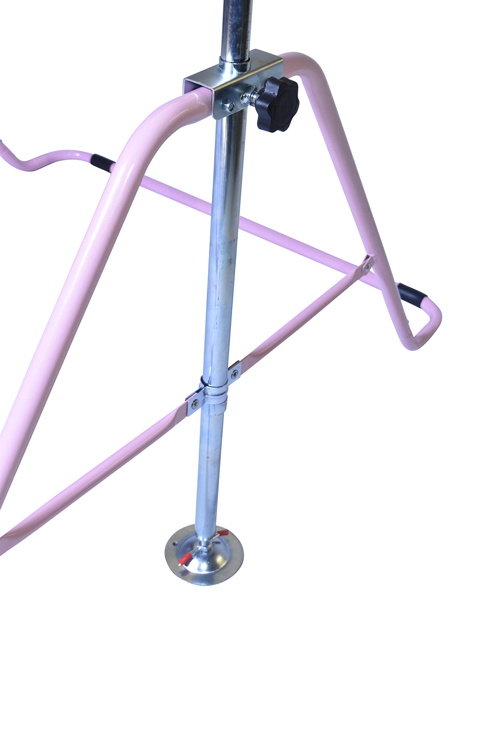 Gymnastics Bar for Kids Horizontal Kip Bar Jungle Gym with 8'x'4 EVA Puzzle Mat, Junior Training Monkey Bars Home Gym Adjustable Height Expandable Junior Training Bar Indoor Foldable (Pink)