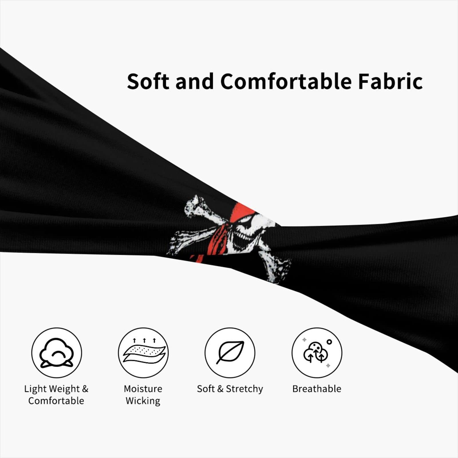 Jolly Roger Pirate Flag Running Headband for Men Outdoor Sports Workout Sweatband
