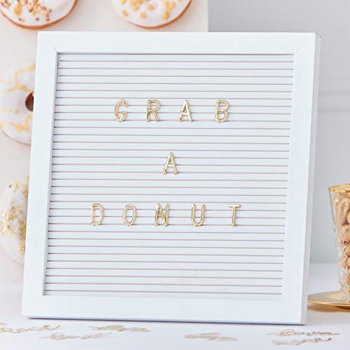 Ginger Ray Wedding Signs Message Board Pegboard Wedding Decorations Wedding Supplies Write Your Own Donut Wall Etc Message 161 Gold Letters 10" x 10" Square