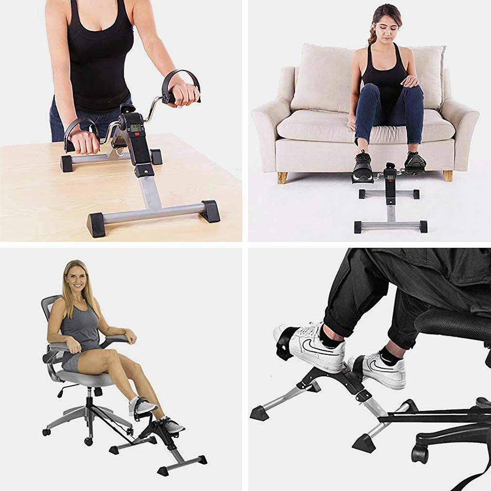 Hymenting Portable under desk bike pedal exerciser,With electronic display,For leg and arm exercises,Suitable for home or office fitness