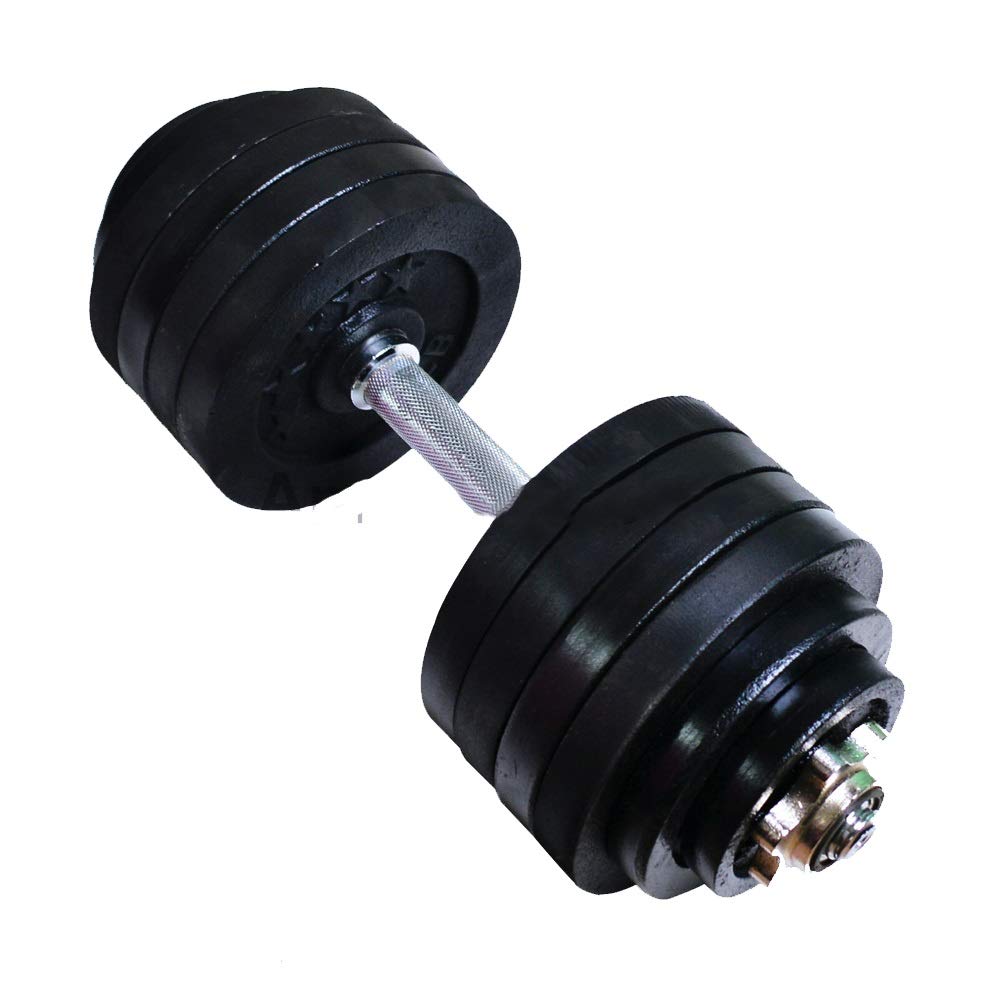 Hype 2 x 52.5lb Adjustable Dumbbells Set 105lb Chrome Handles Heavy Duty Collars