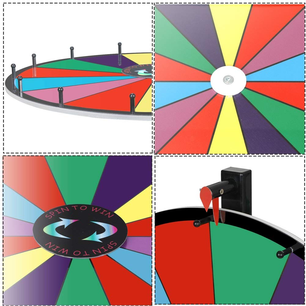 Hype 24" Tabletop Spinning Prize Wheel 14 Slots w/DryErasable Trade Show Carnival