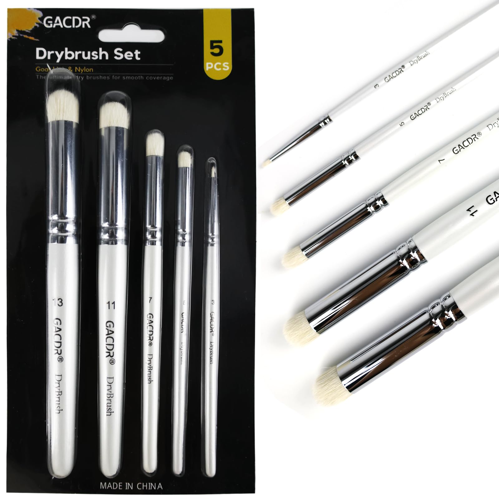 GACDR Dry Brush Miniature Painting, 5 Sizes Drybrush Set for Miniature Warhammer Citadel Model Paint,Hobby Detail Paint Brushes…