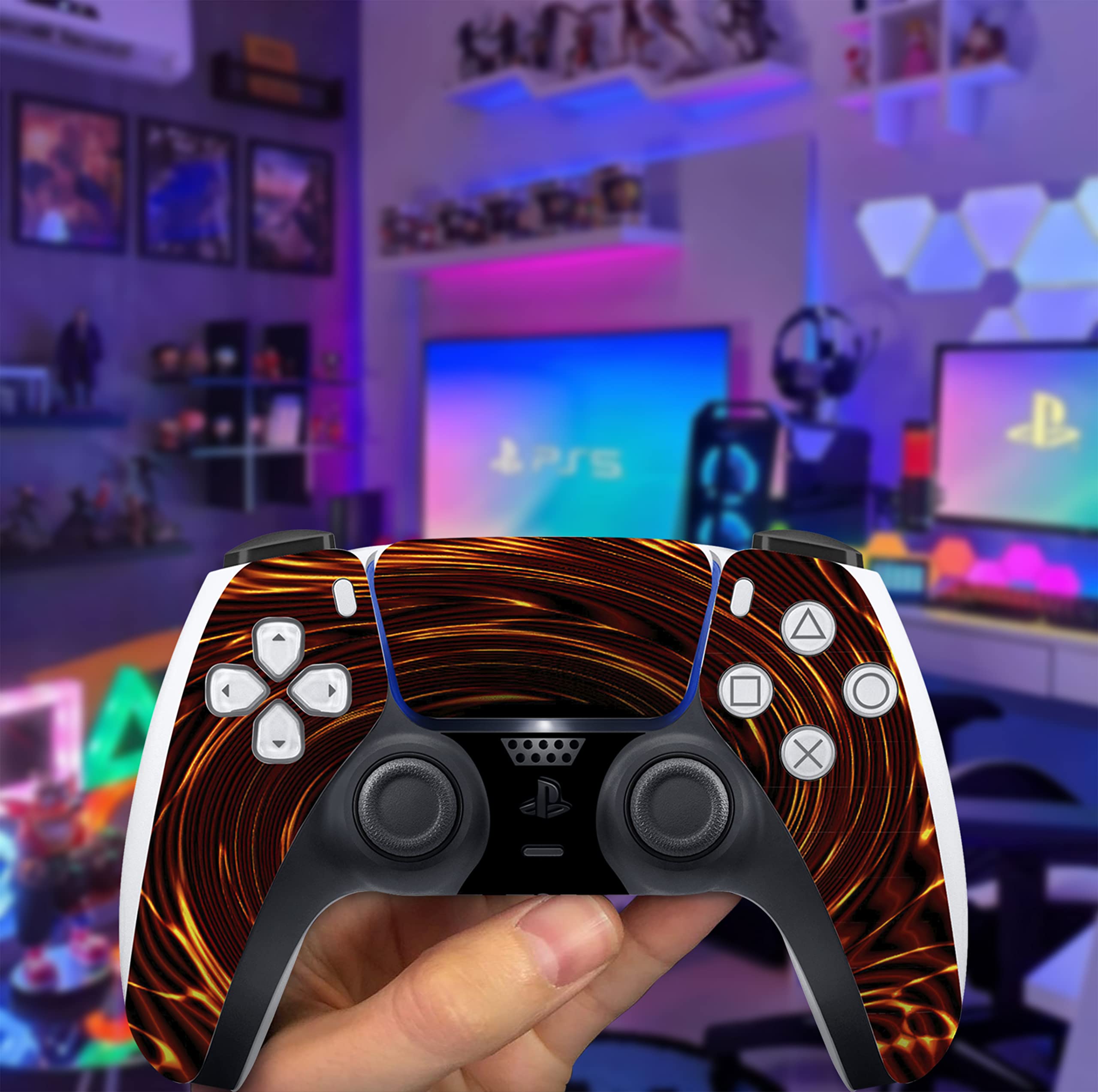 HK Studio PS5 Skin with Anime Card - Easy Peel and Stick PS5 Skin Disc Edition with No Bubble, Waterproof - Playstation 5 Skin - Including PS5 Controller Skin and PS5 Console Skin