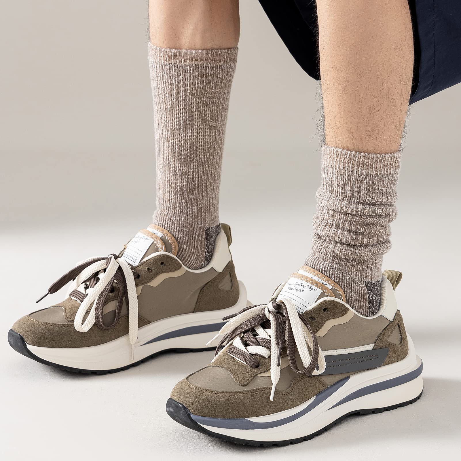 JORMATT Merino Wool Hiking Socks Men Women Thermal Heated Warm Cushioned Crew Boot Sock 3 Pairs, Men's Shoe Size 7-12