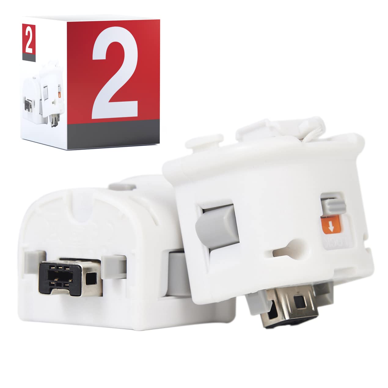 GIRIAITUS Wii Motion Plus Adapter-External Remote Motion Plus Sensor Controller -White,Set2 Pack