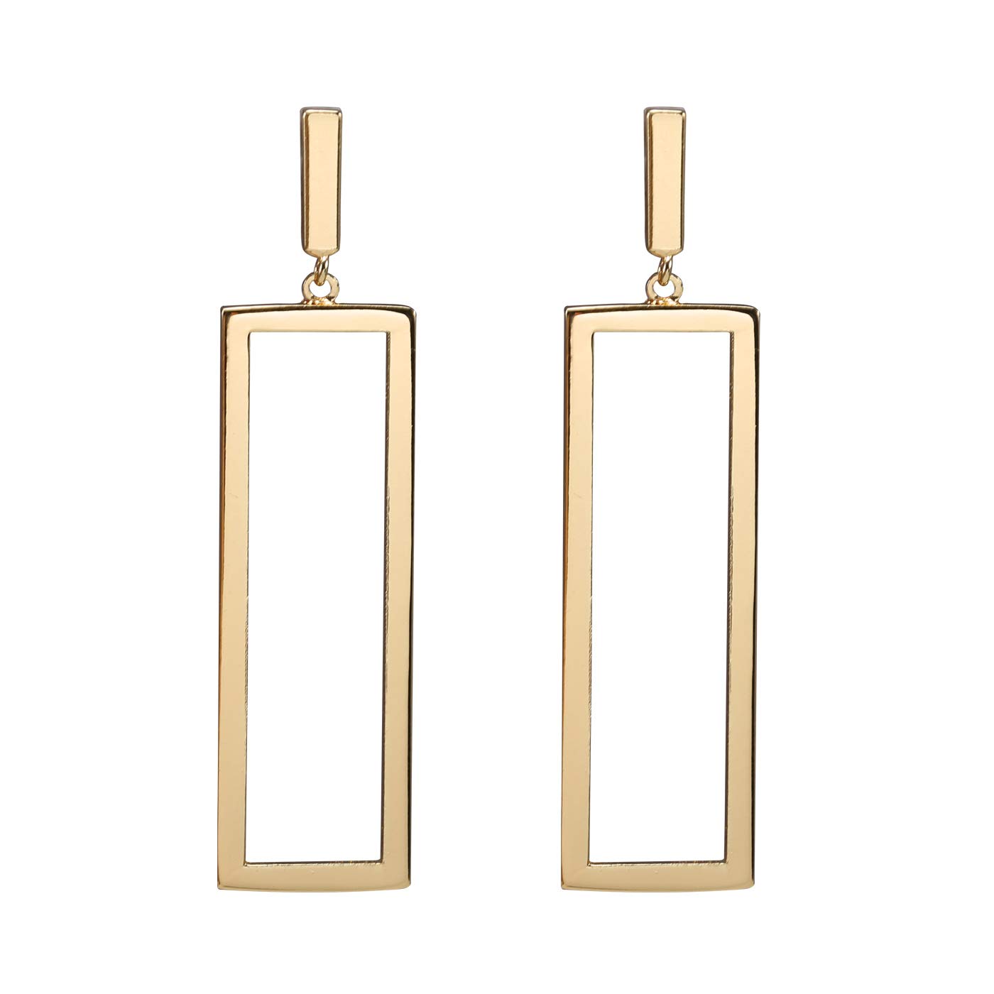 Gold Rectangle Geometric Drop Dangle Earrings for Women Fashion Prom Jewelry