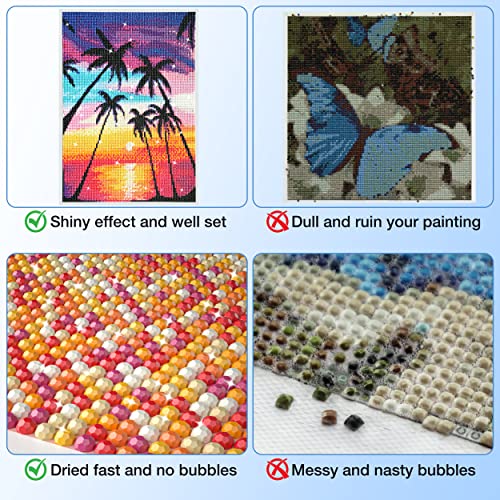 VansyLife Updated Diamond Painting Sealer 250ML with Silicone Brush, 5D Diamond Painting Glue Accessories Permanent Hold & Shine Effect for Diamond Painting and Jigsaw Puzzles (8.8 OZ)