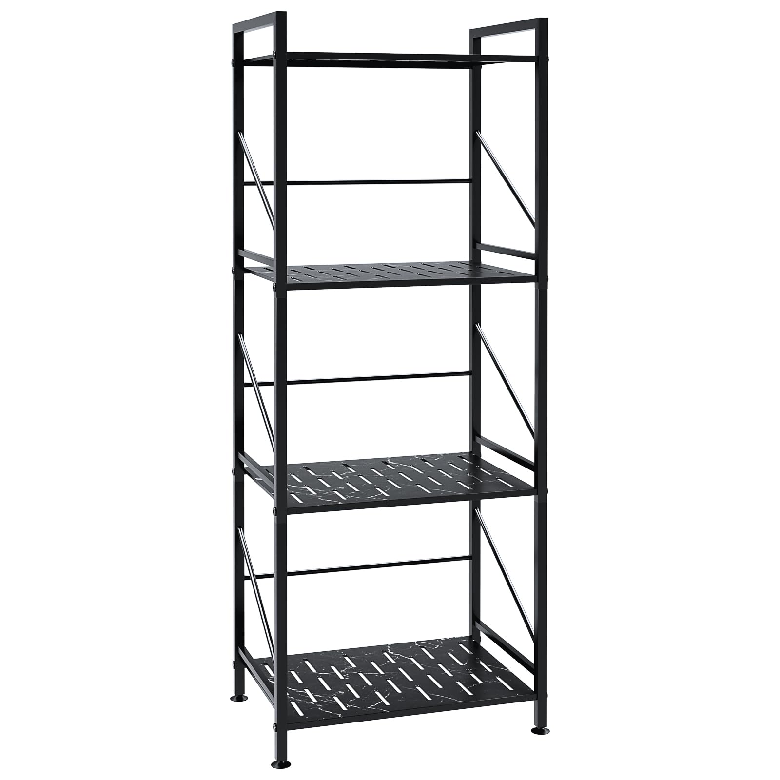 ZHAZHADI Metal Shelving Unit, 5 Tier Kitchen Storage Shelf Rack,Free Standing Shelving Unit Heavy Duty Shelves Rack Bathroom Shelf Plant Standfor Pantry Closet Kitchen Laundry,Black