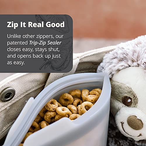 Greater Goods Reusable Silicone Containers for Food Storage, BPA- Free, Microwave, and Oven Safe, Midnight Gray, Complete (16 Oz, 24 Oz, 32 Oz, 64 Oz), 1 Set