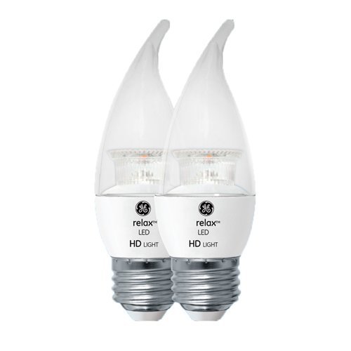 GE Lighting Relax LED Light Bulbs, 60 Watt Eqv, Soft White HD Light, Decorative Bulbs, Medium Base (2 Pack)